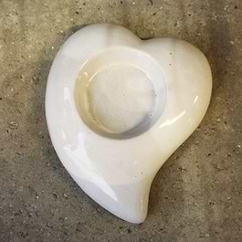 Keramik hjerte - Hvid - Flere Varianter | Køb her!