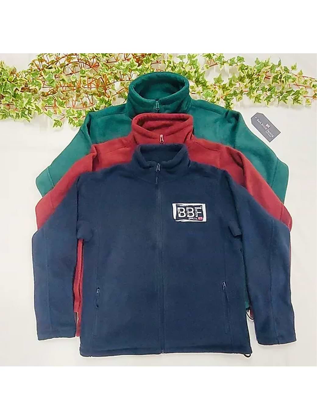 Back British Farming Men's Full-Zip Outdoor Fleece Burgundy