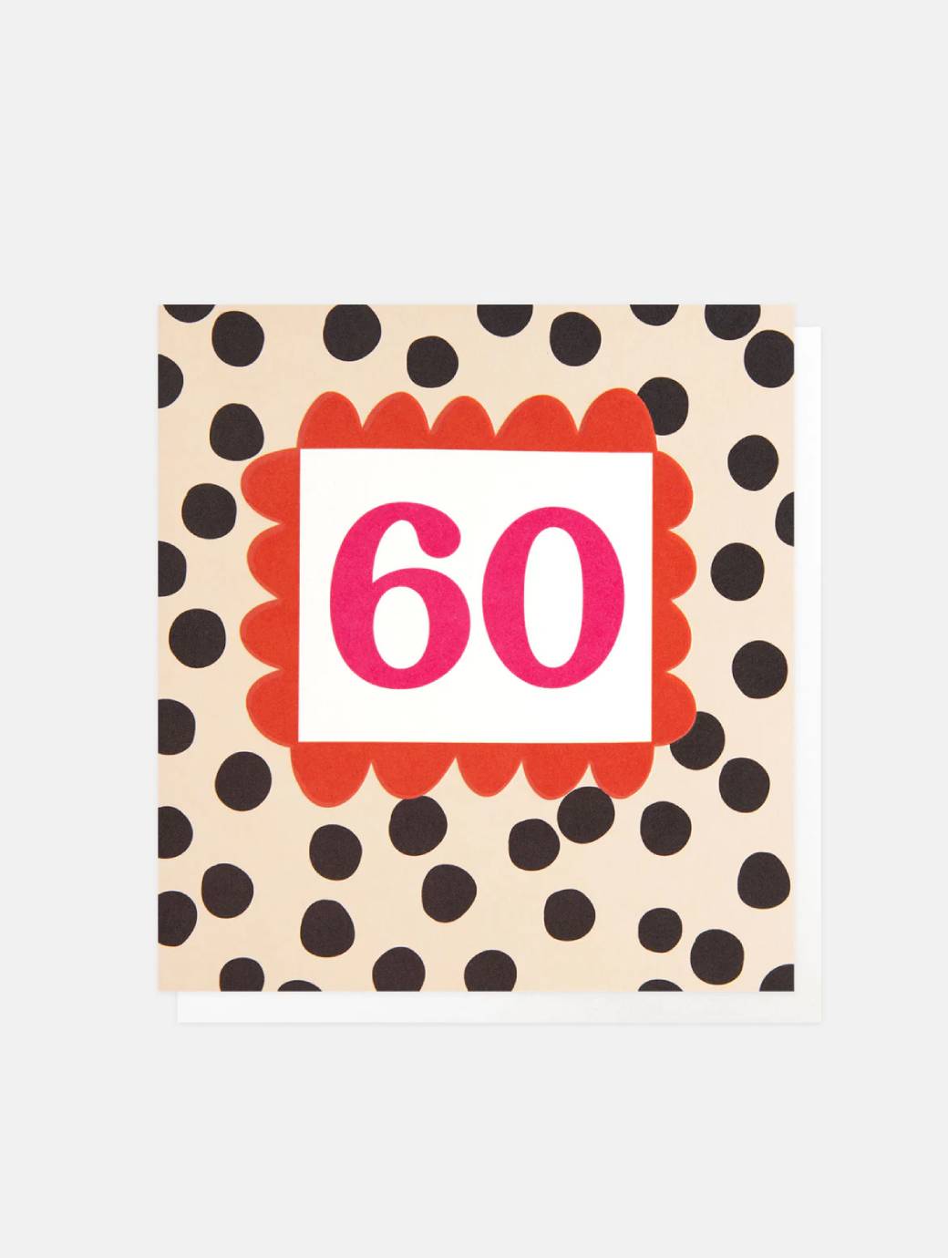 Caroline Gardner Charcoal Polka Dot 60th Birthday Card