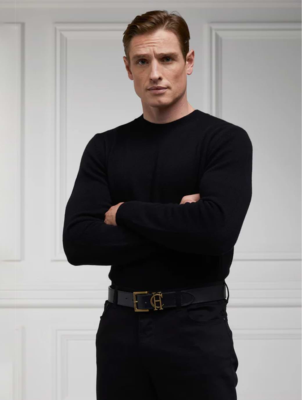 Holland Cooper Men's Byron Crew Neck Knit Black