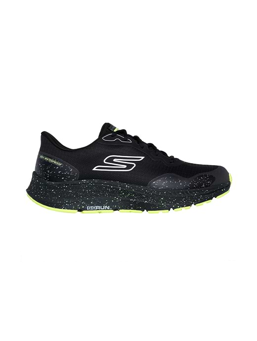 Skechers Men s Go Run Consistent 2.0 Piedmont Waterproof Lace Up Trainer Black Lime