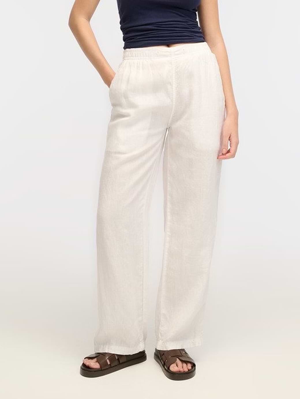 Superdry Women's Linen Drawstring Pant White