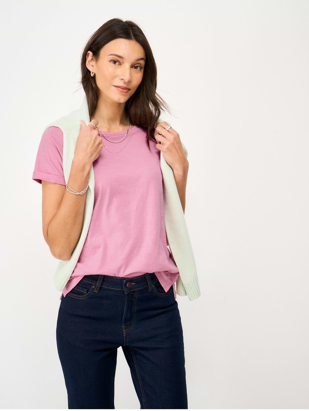 Crew Clothing Women's Perfect Crew Slub T-Shirt Pink