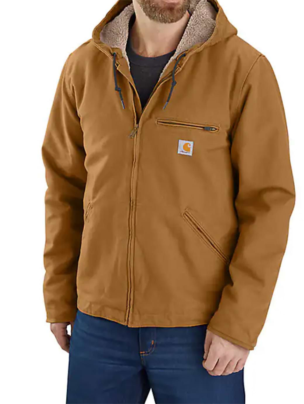 Carhartt Men's Washed Duck Sherpa Lined Jacket Carhartt Brown | Griggs Agri