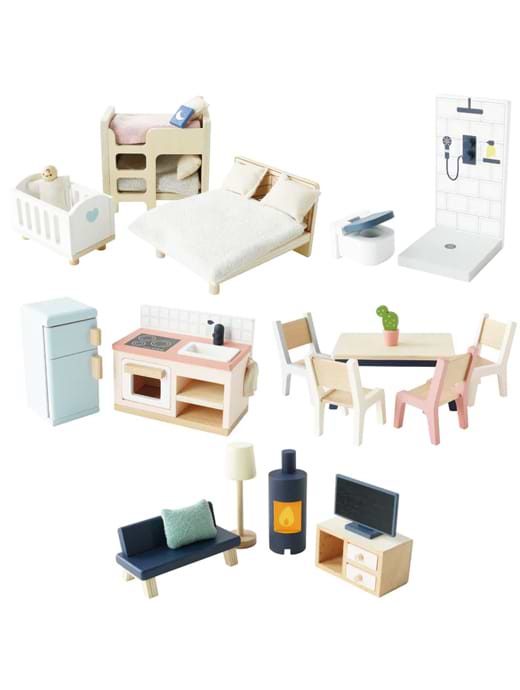 Le Toy Van Dolls House Furniture Set 35 Piece Griggs Equestrian