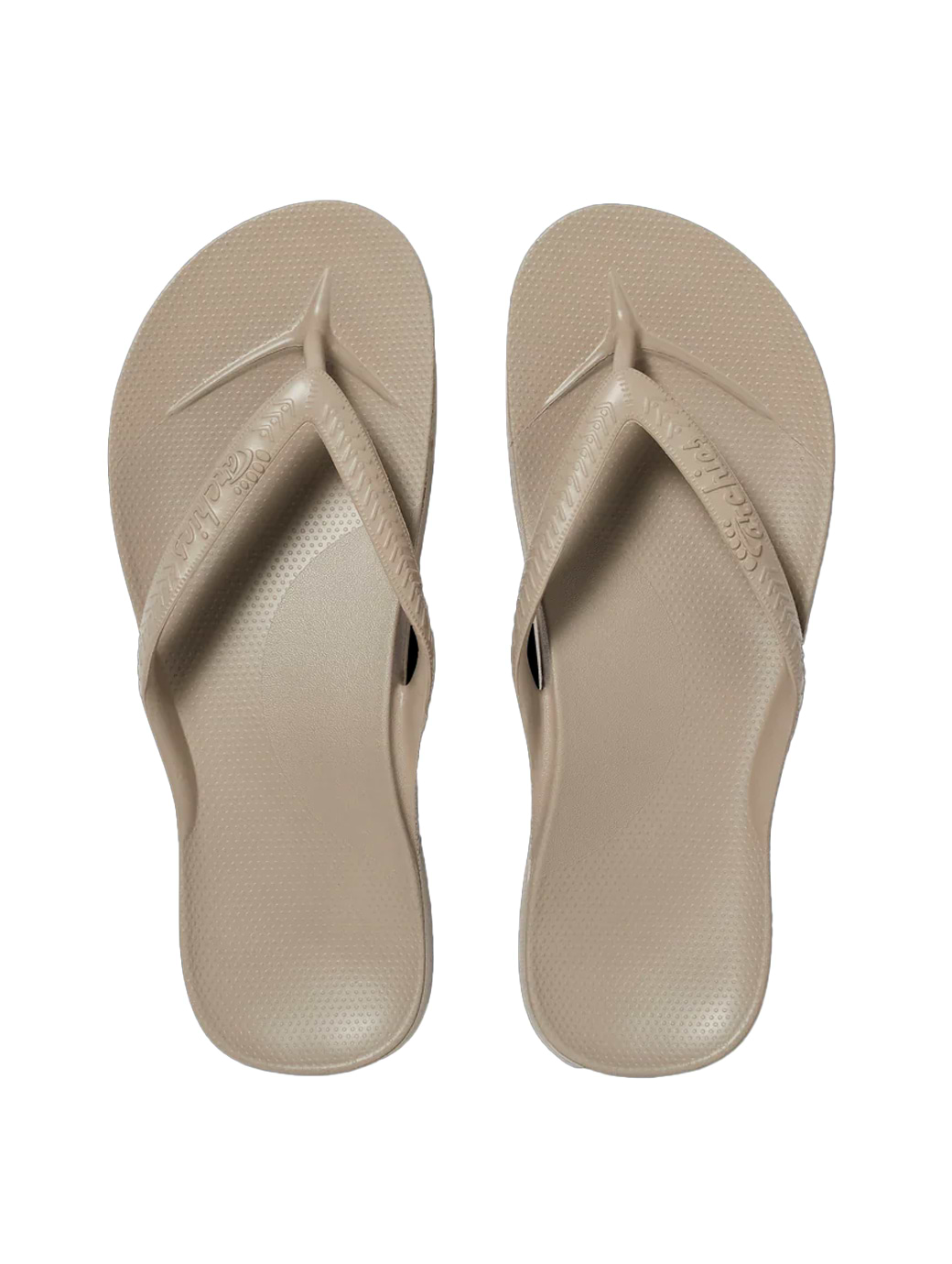 Archies Footwear Women's Arch Support Flip Flops Taupe