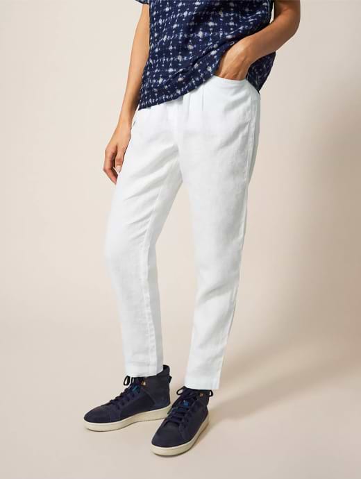 White Stuff Women's Rowena Linen Trouser Brilliant White