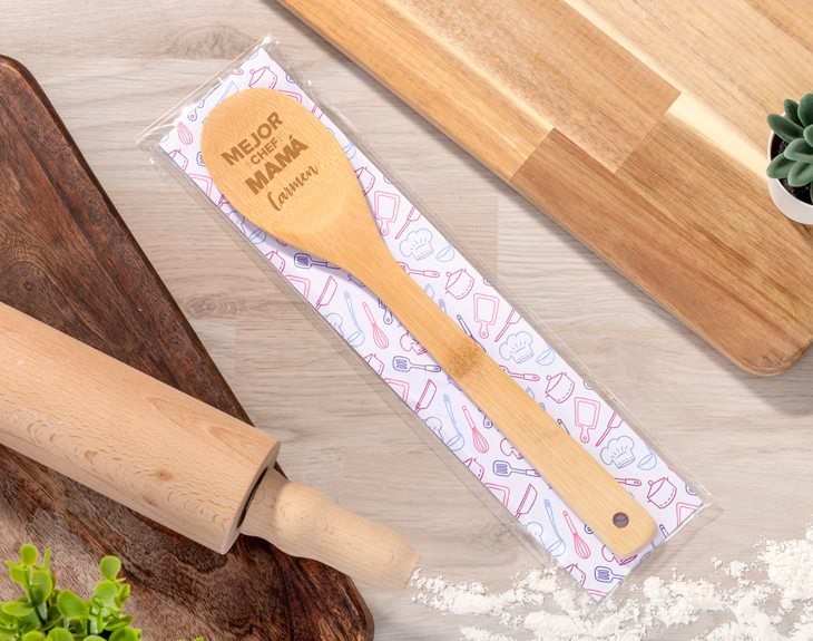 Cucharón de madera personalizado "Mamá la mejor chef" - Regalo Original