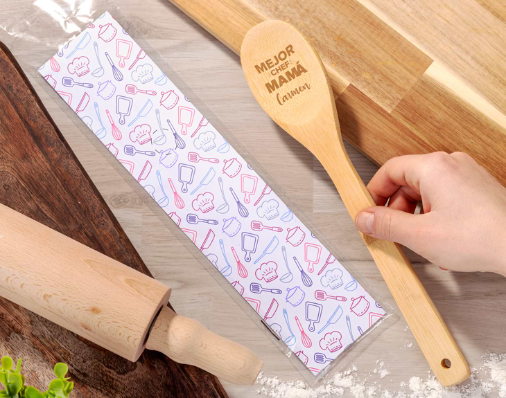 Cucharón de madera personalizado "Mamá la mejor chef" - Regalo Original