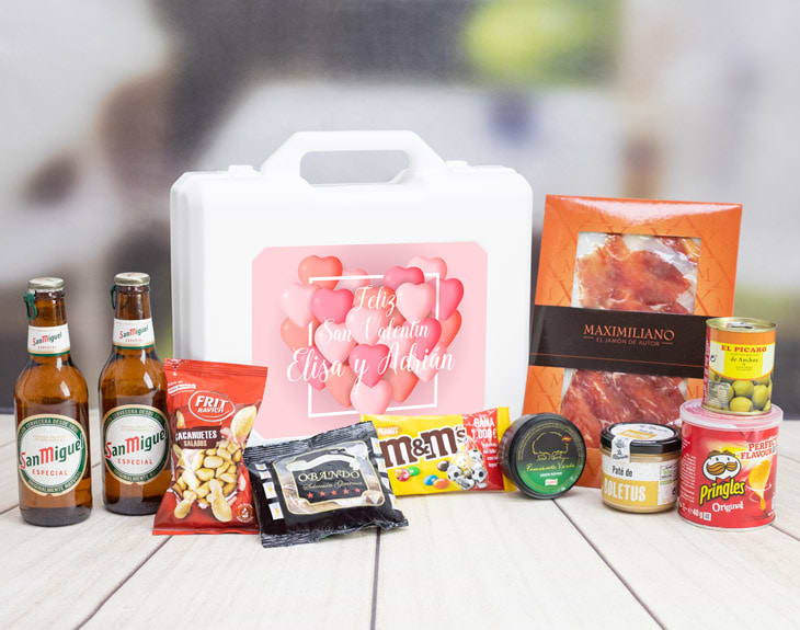 Maletín de Aperitivo Personalizado "San Valentín" - Regalo Original