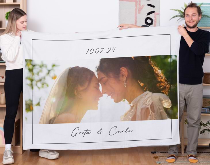 Manta personalizada "Aniversario" con foto - Regalo Original