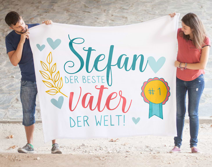 Personalisierte Decke "Auszeichnung für Papa" - Made In Gift