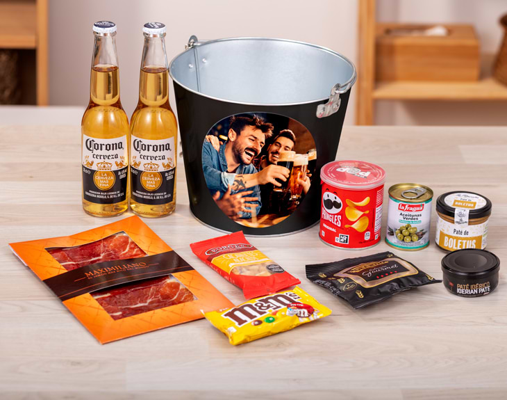 Cubo de cerveza picoteo personalizado con foto - Regalo Original
