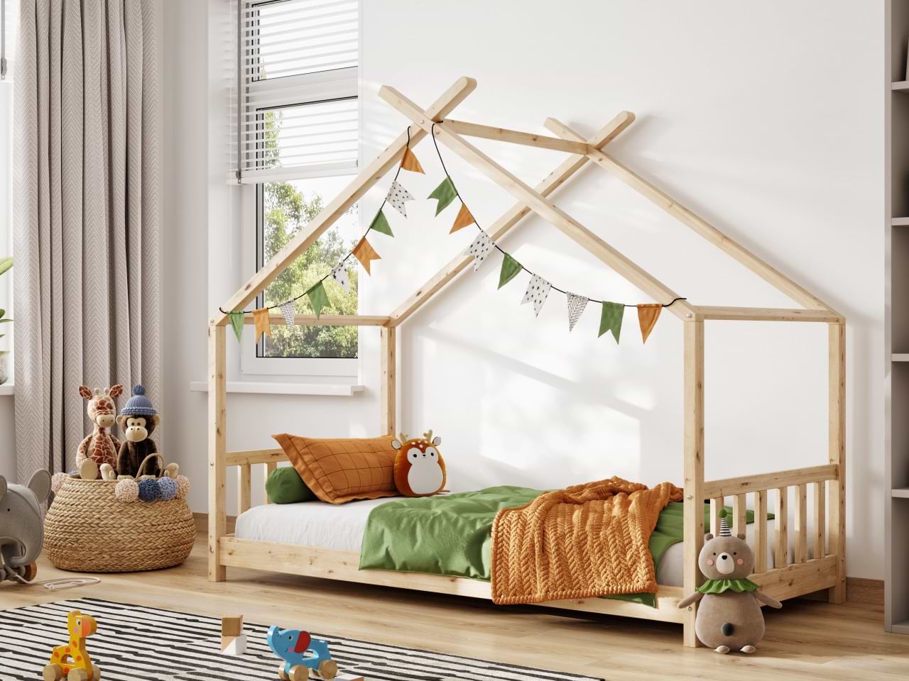 Flair Canopy House Bed Frame White