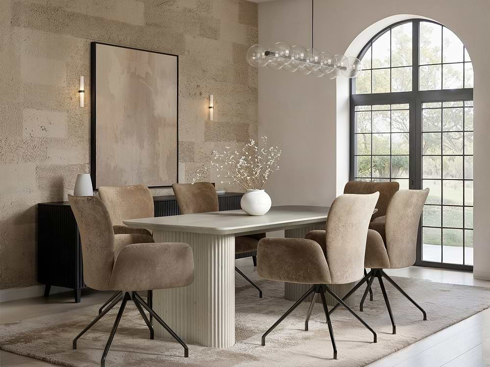 Solace+Co Zoya Dining Table with Kora Chairs Set | Bed Kingd