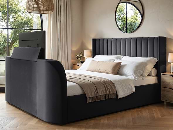 black ottoman bed