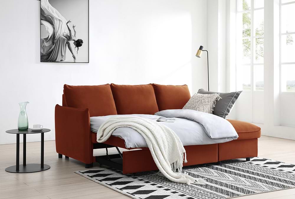 ikea orange corner sofa
