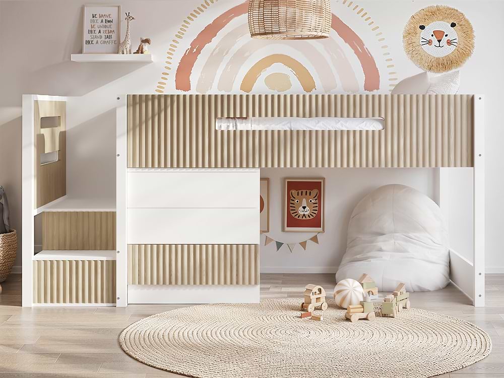 Flair Luca Bed with 3 Drawer Ribbed Single | Bed KIngdom