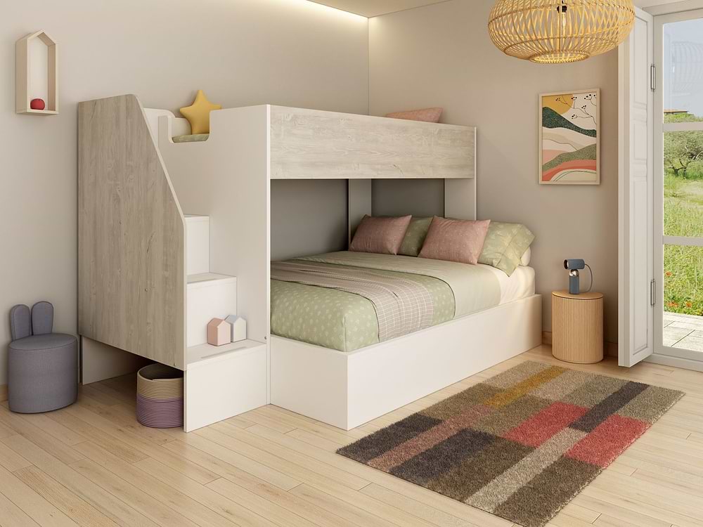 Trasman Easy Triple Bunk Bed White | Bed Kingdom