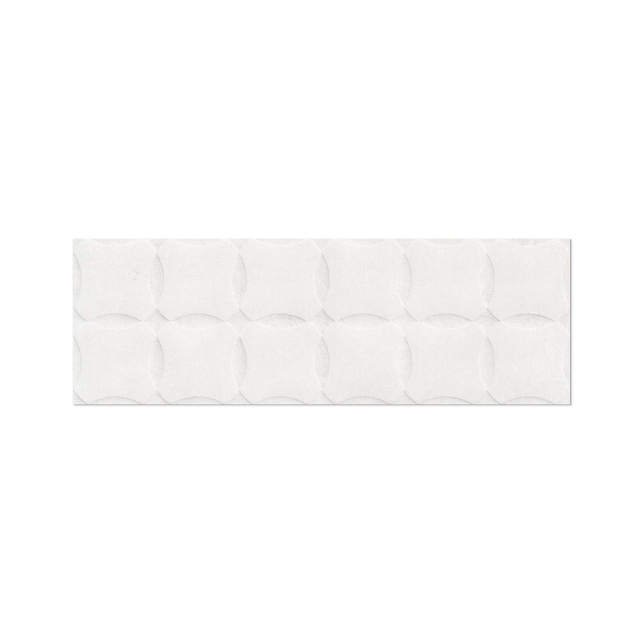 Tierra White Deco 12X36 Matte Ceramic Tile in iTileMosaic