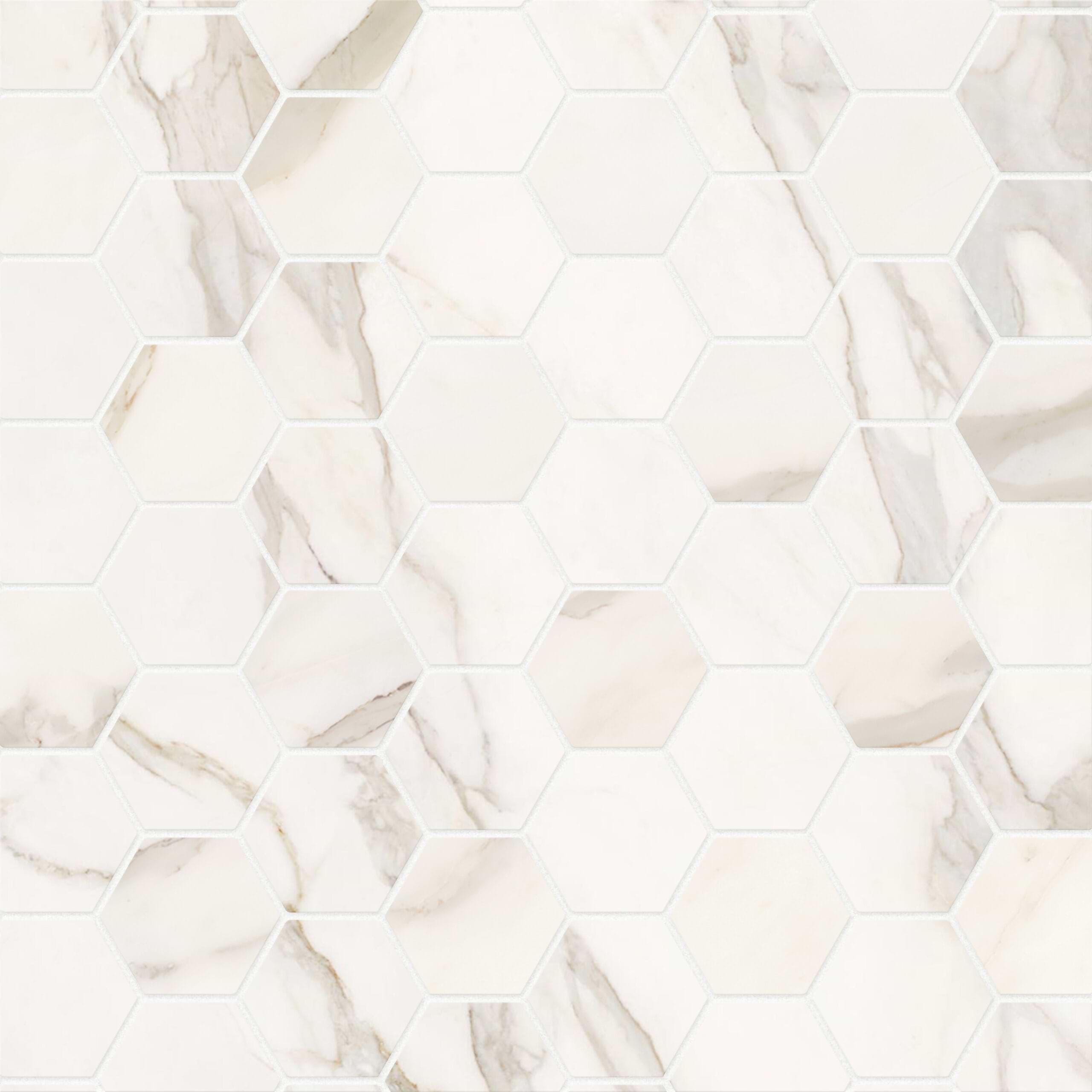 Purezza Calacatta 3x3 Matte Porcelain Mosaic | iTileMosaic