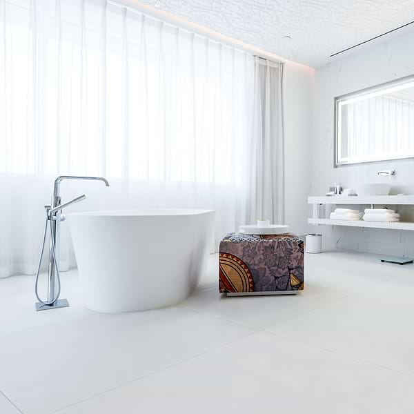 Pure White 48x48 Polished Porcelain Tile - USA Tile & Marble