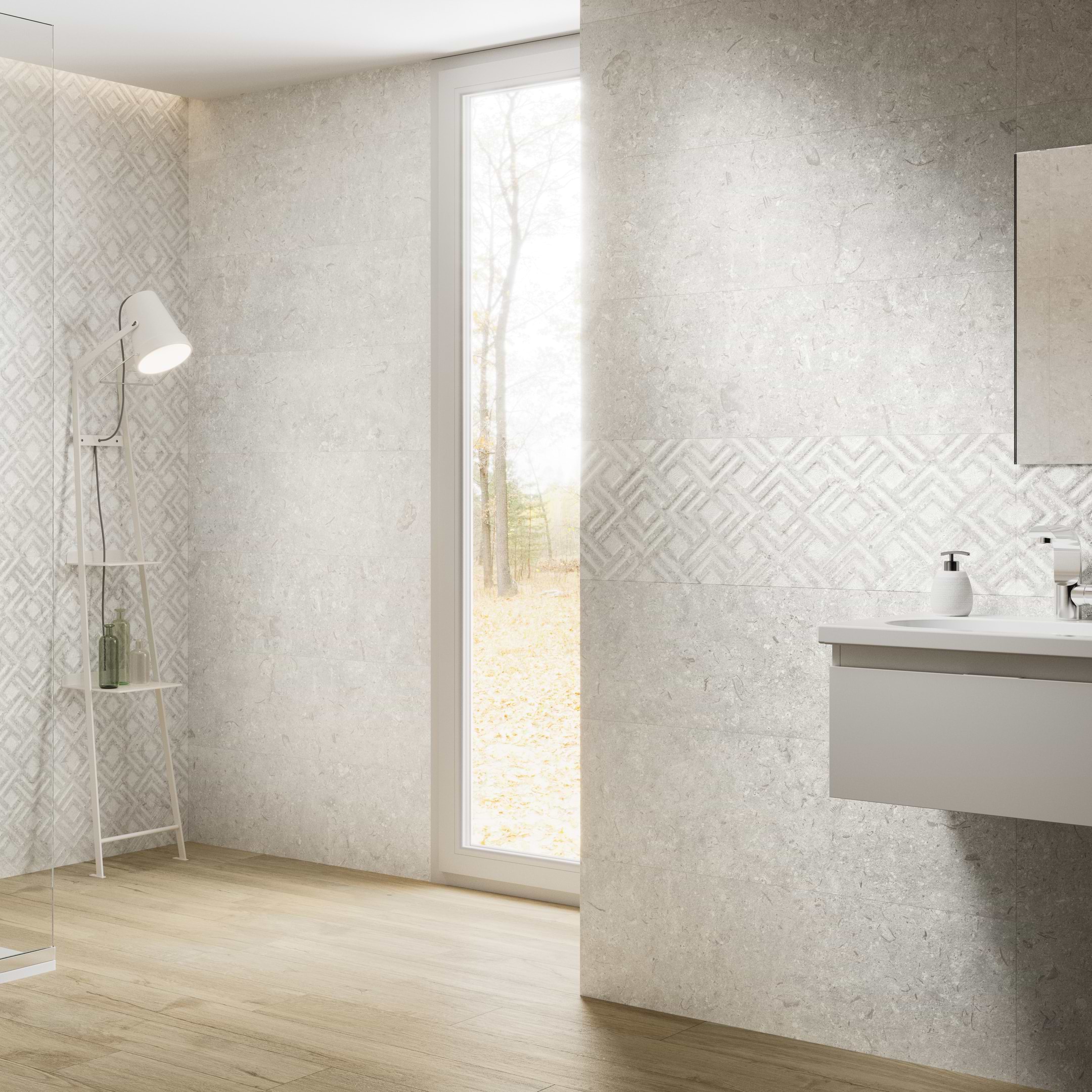 Fossil Pearl Rectified 12x40 Ceramic Tile - USA Tile & Marble