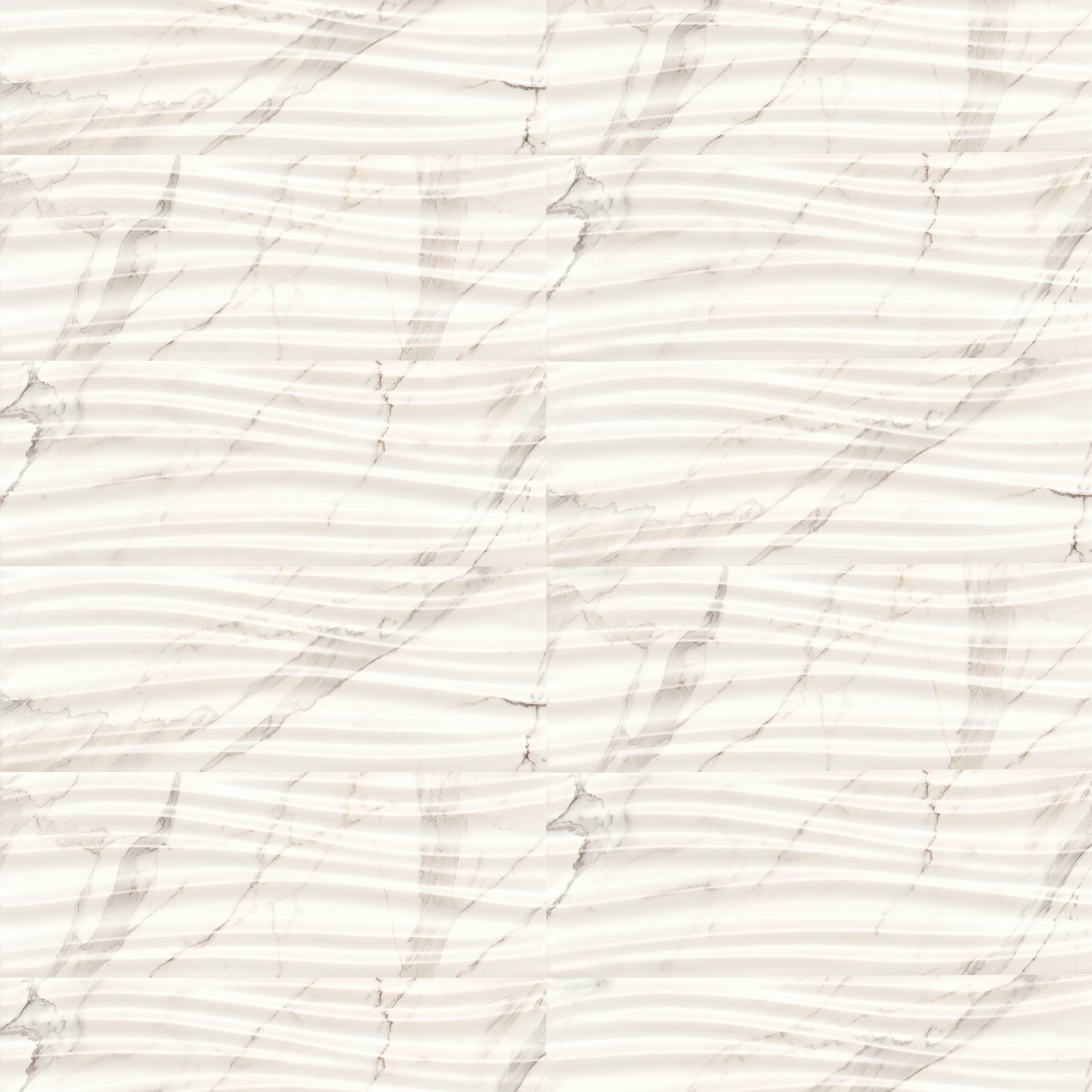 Precious Shape Calacatta 14x40 Matte Ceramic Tile - USA Tile & Marble