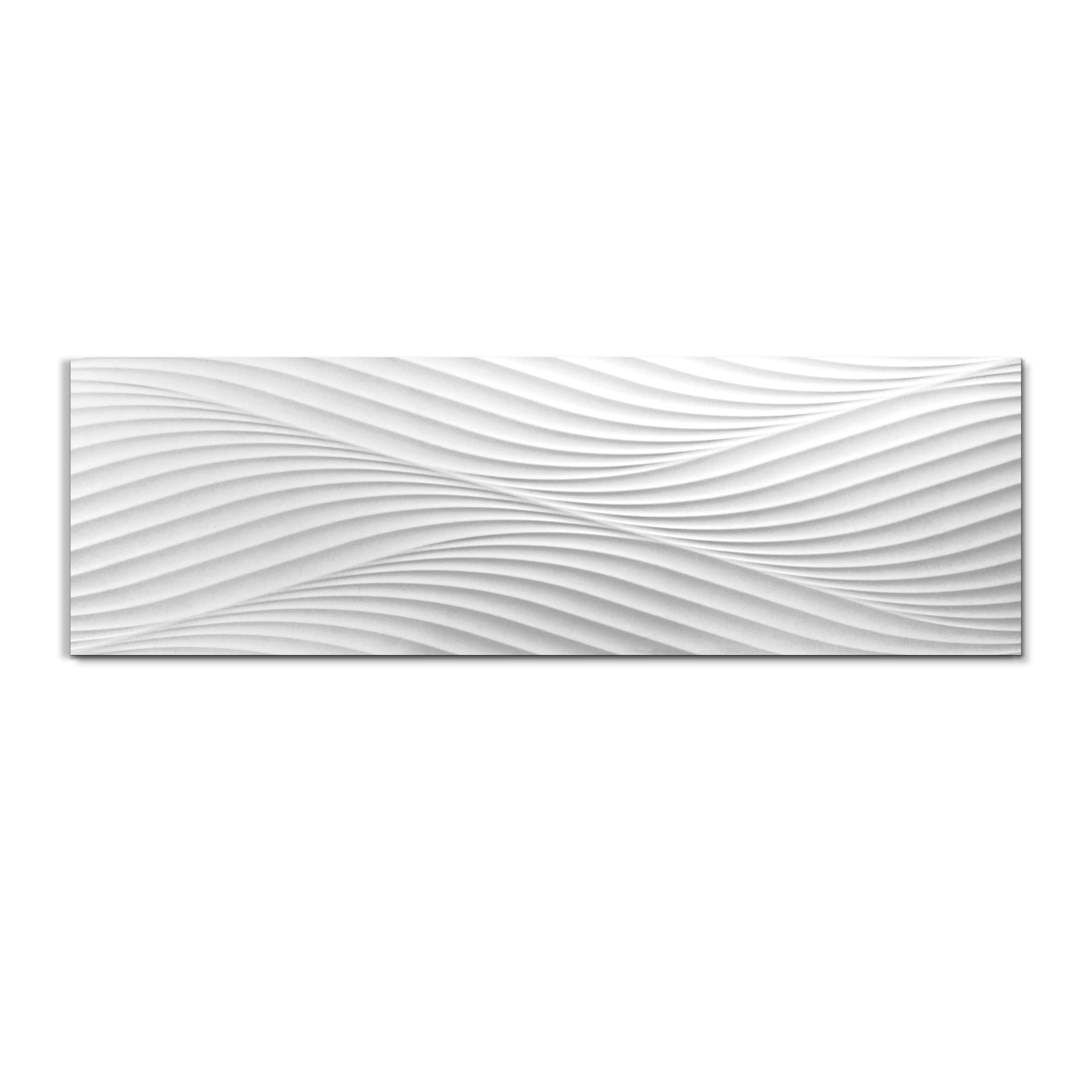 Donna White Deco Wave 13x40 Matte Ceramic Tile - Sample - USA Tile & Marble