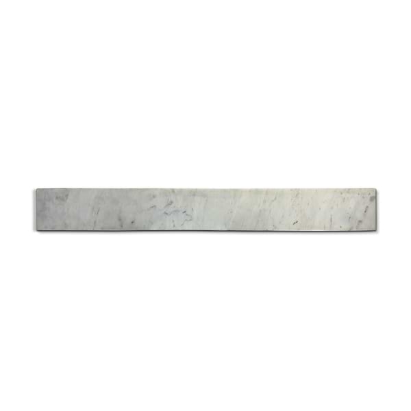 White Carrara 2x12 Shower Curb - USA Tile & Marble