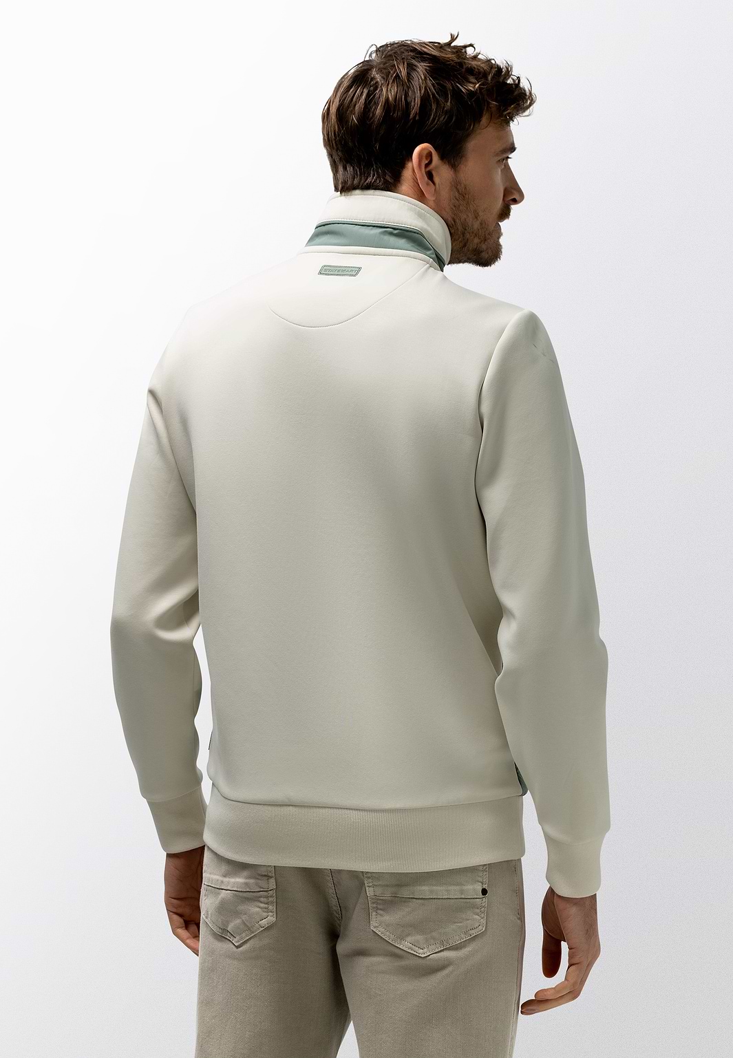 Sweatvest met doorgestikte voorkant