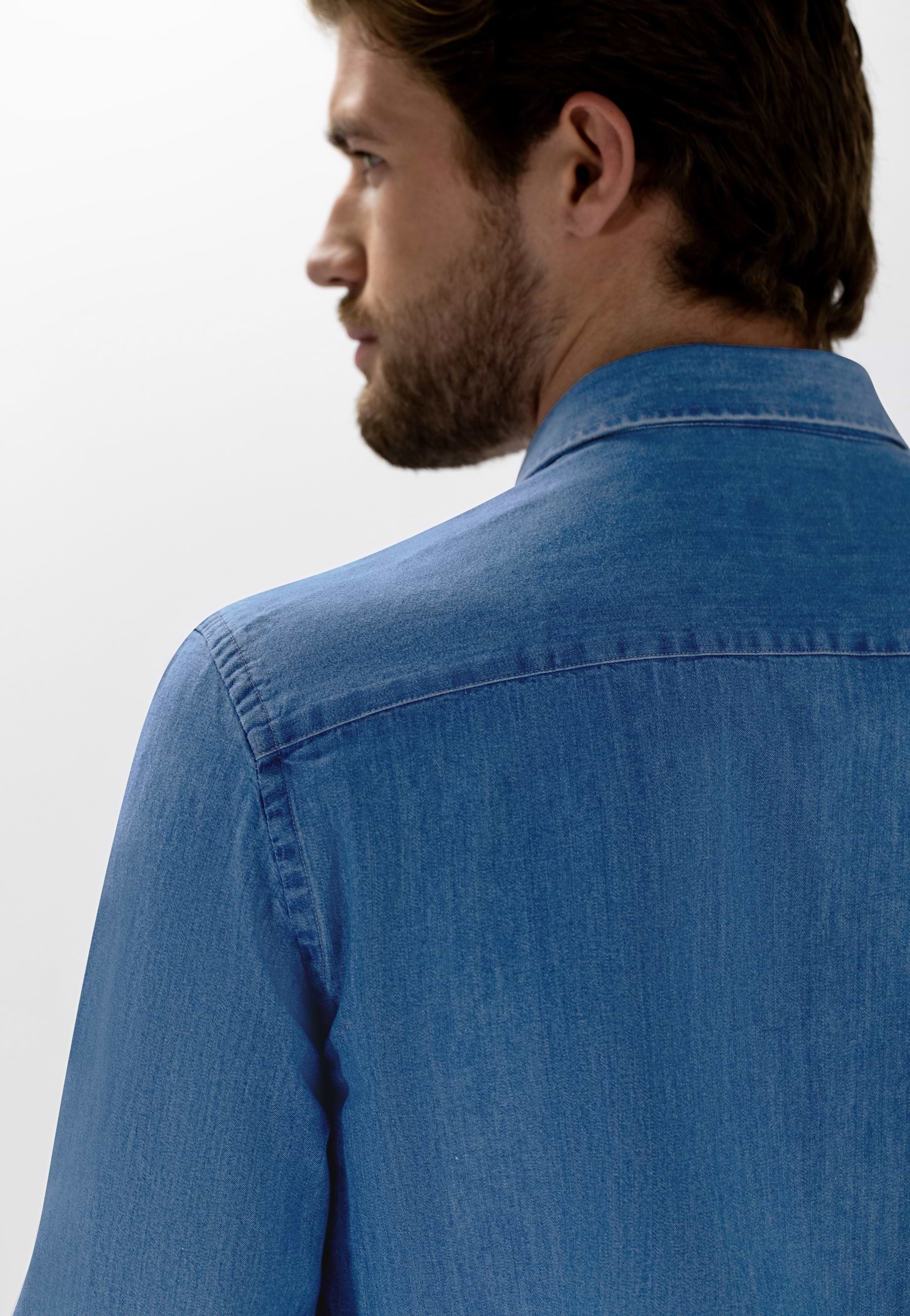 Denim overhemd van katoen