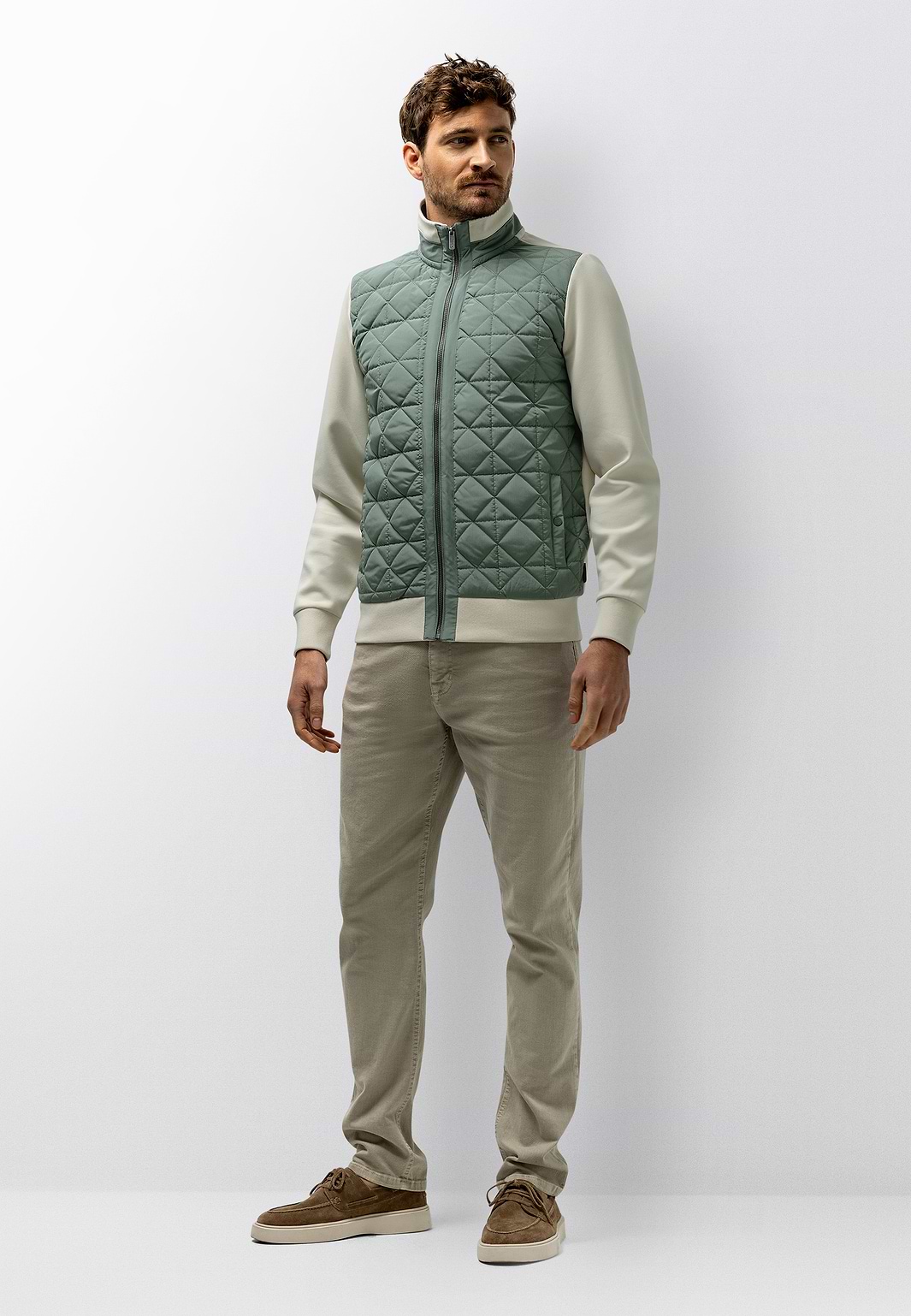 Sweatvest met doorgestikte voorkant