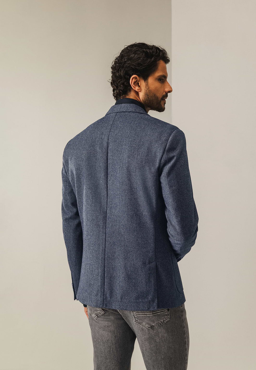 Half-lined blazer with mélange pattern