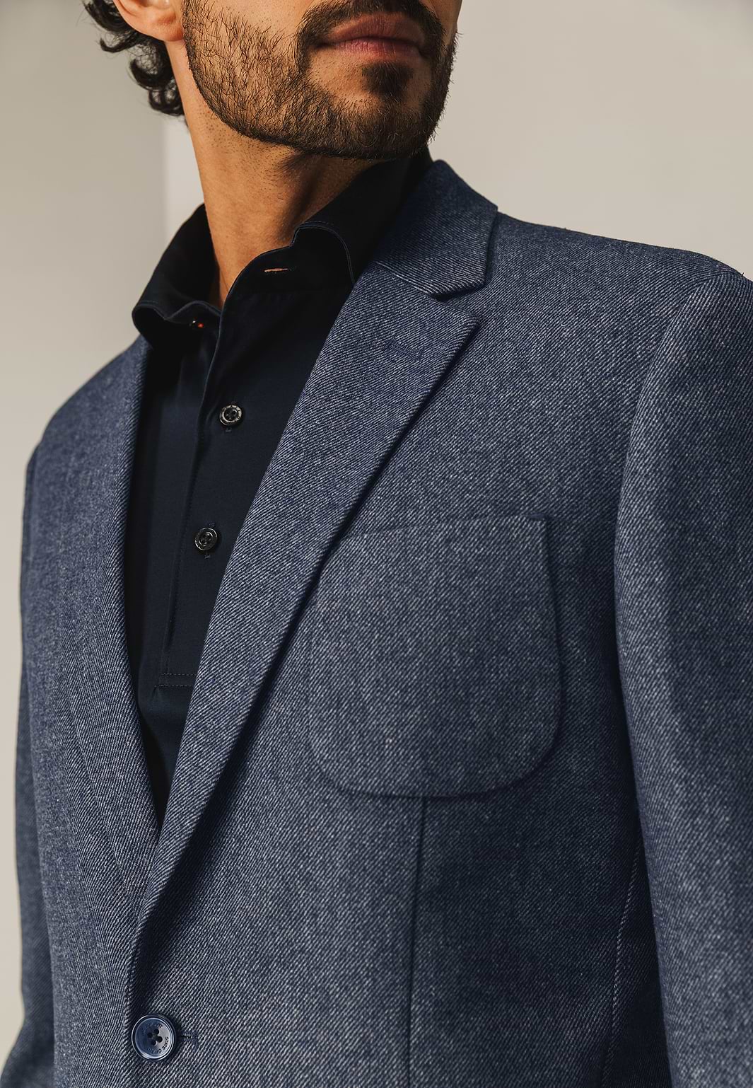 Half-lined blazer with mélange pattern