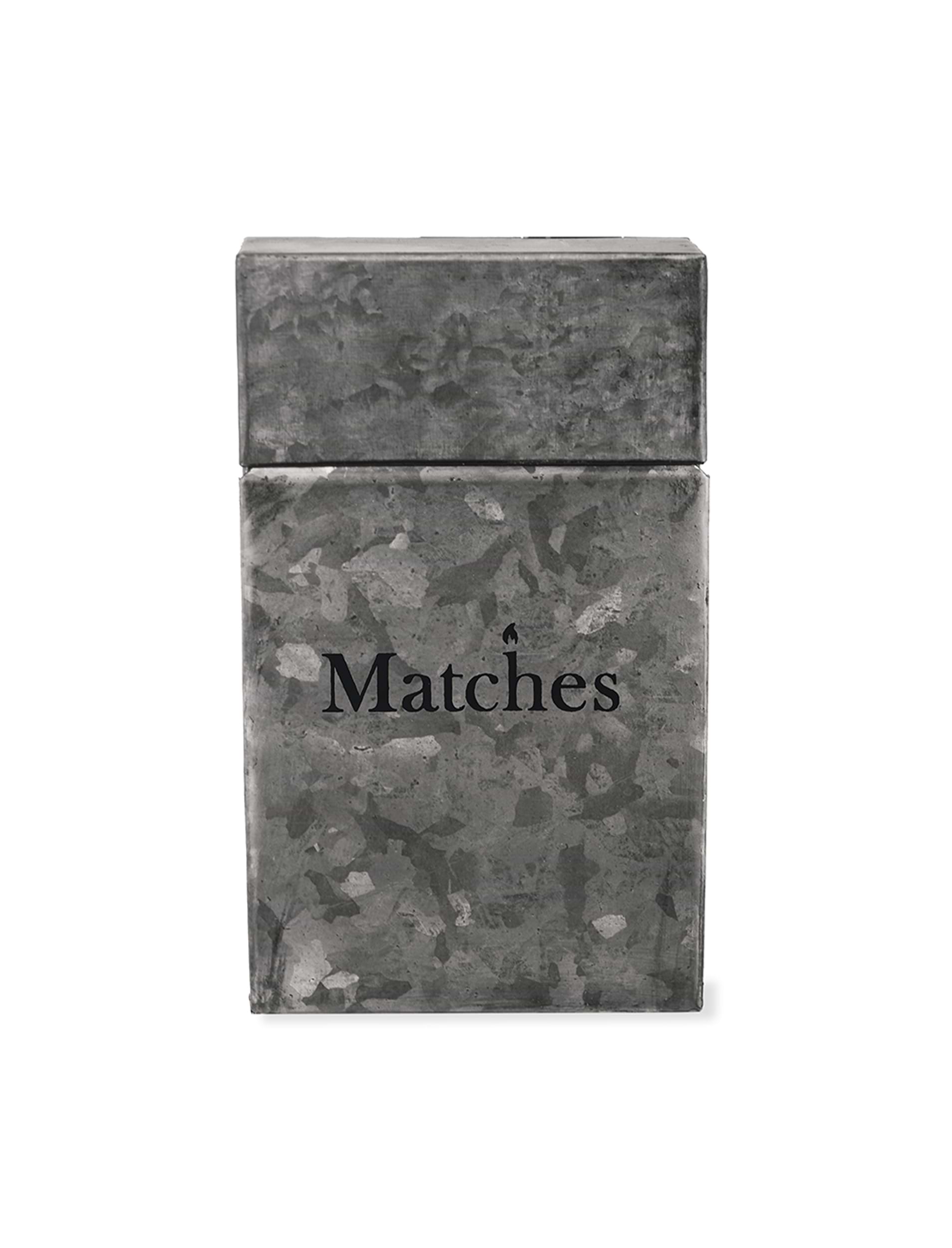 Classic Match Box - Galvanised Steel, Silver | Garden Trading
