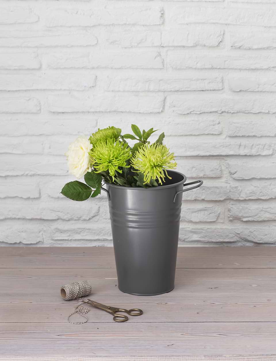 Classic Florist Bucket 29cm - Steel, Charcoal | Garden Trading