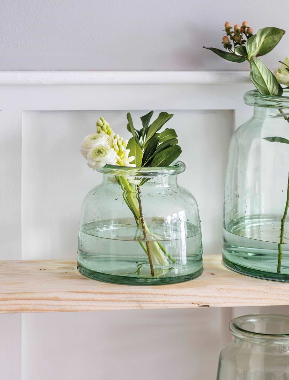 Mickleton Vase - Recycled Glass, Clear, Small | Garden Trading