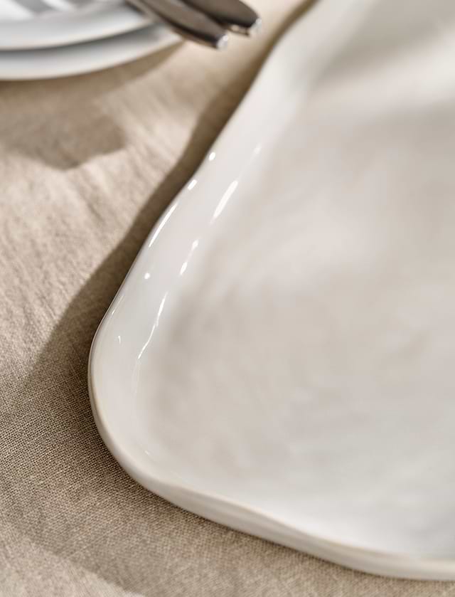 Ithaca Serving Tray White - Ceramic, Chalk | Garden Trading