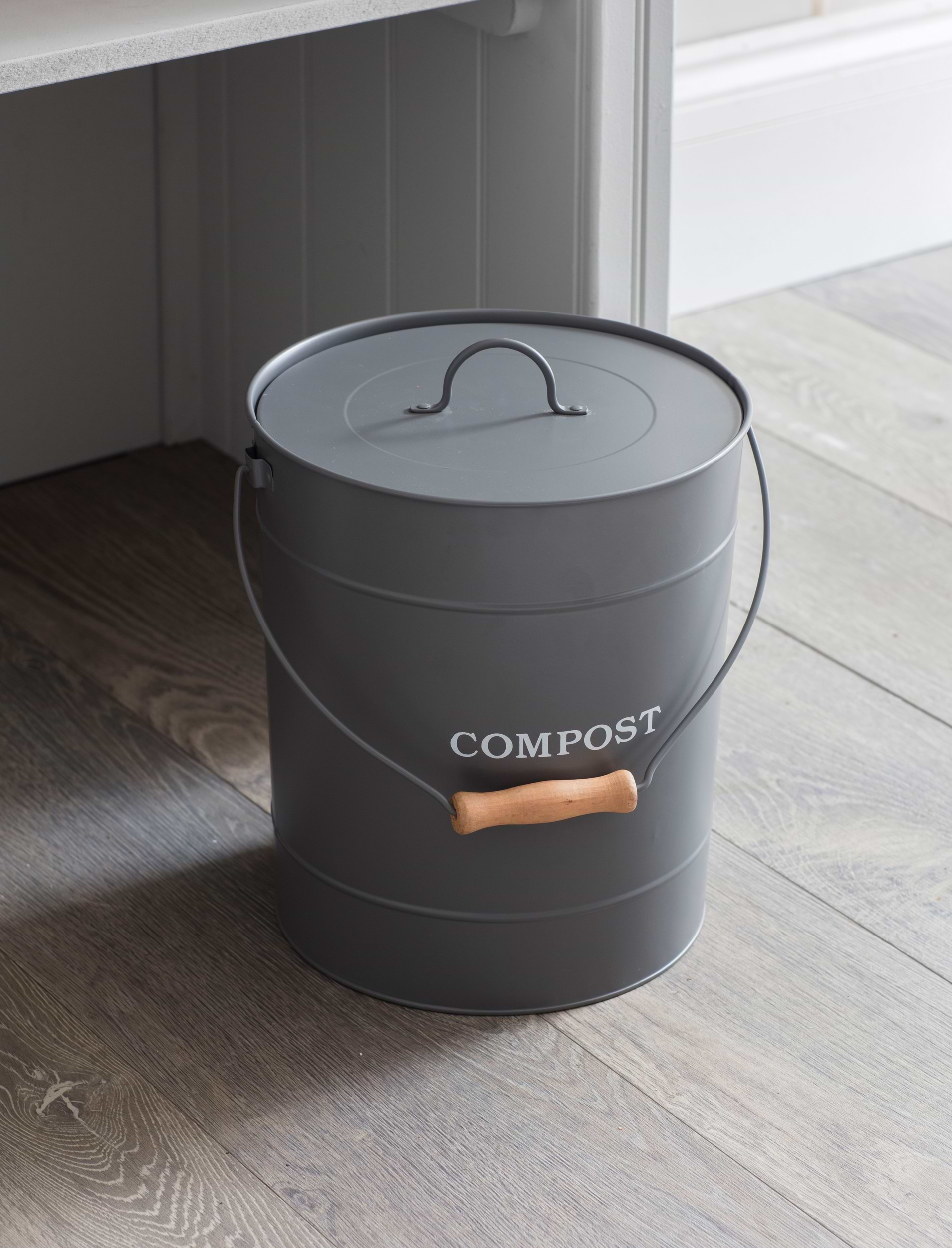 Original Compost Bucket 10L - Powder Coated Steel, Charcoal