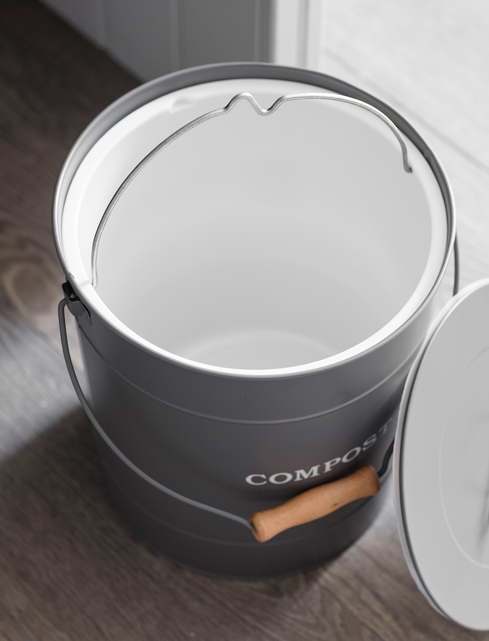 Original Compost Bucket 10L - Powder Coated Steel, Charcoal