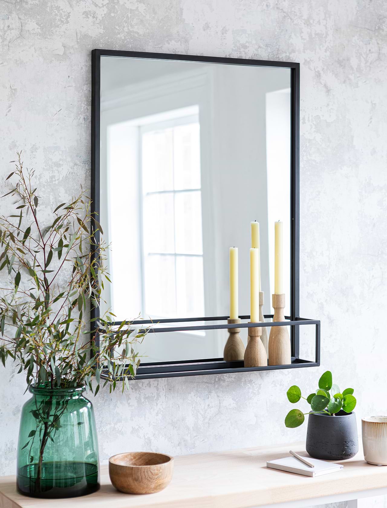 mirror with shelf