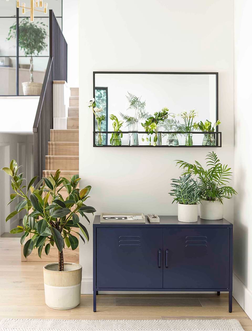 Sapperton Mirror With Shelf 60x1000cm - Iron, Black