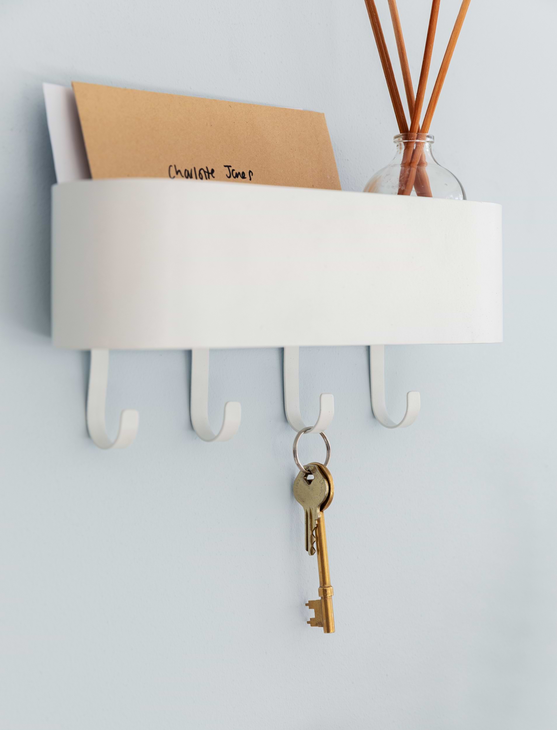 Abbotsbury Key Hook - Steel, Lily White | Garden Trading