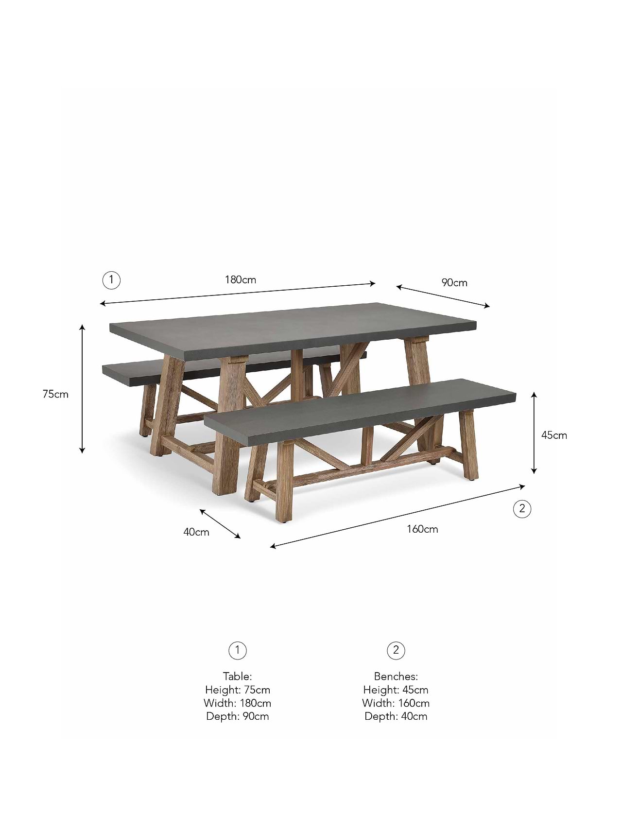 dining room table bench width