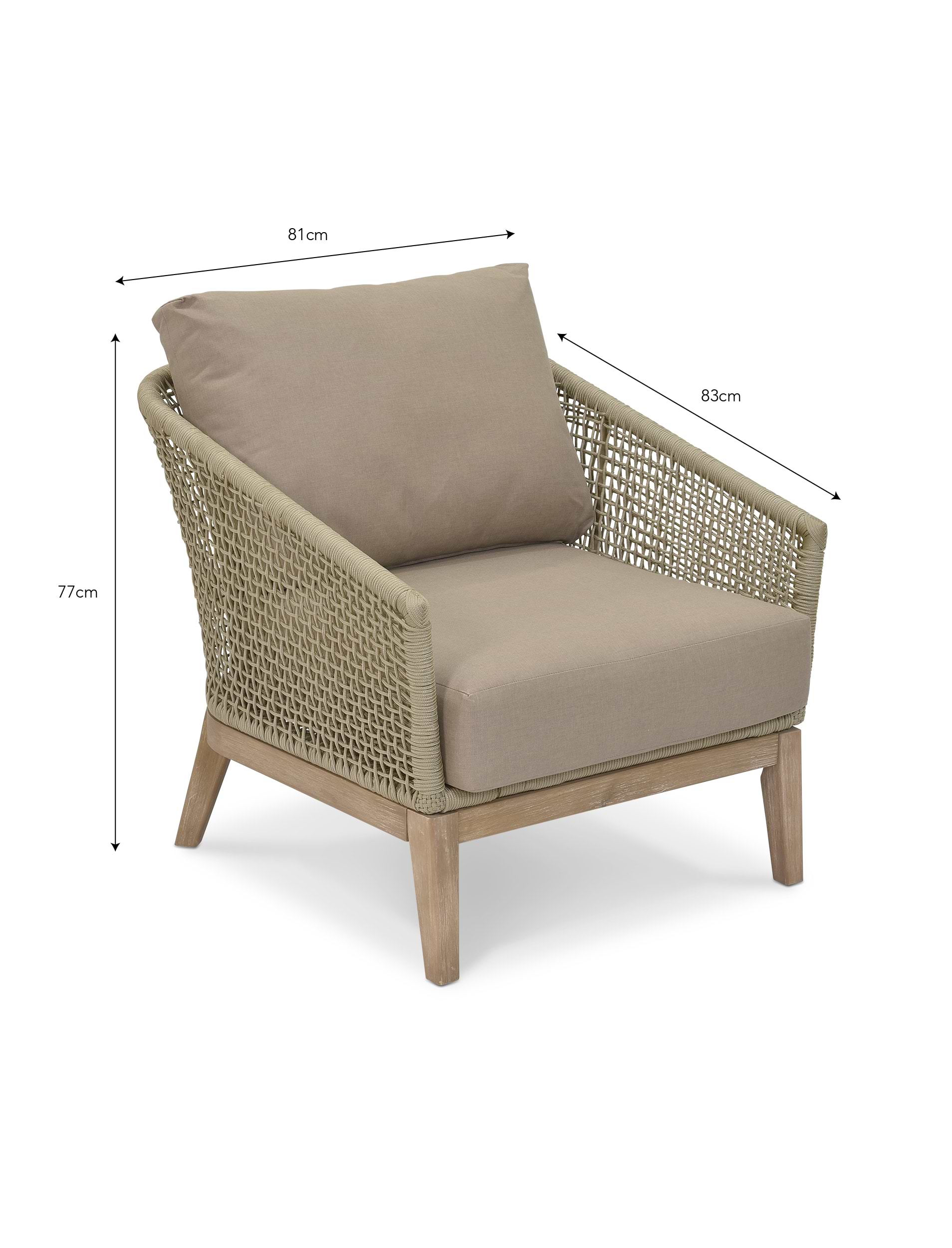 Lynton Armchair - Acacia Wood, Grey | Garden Trading