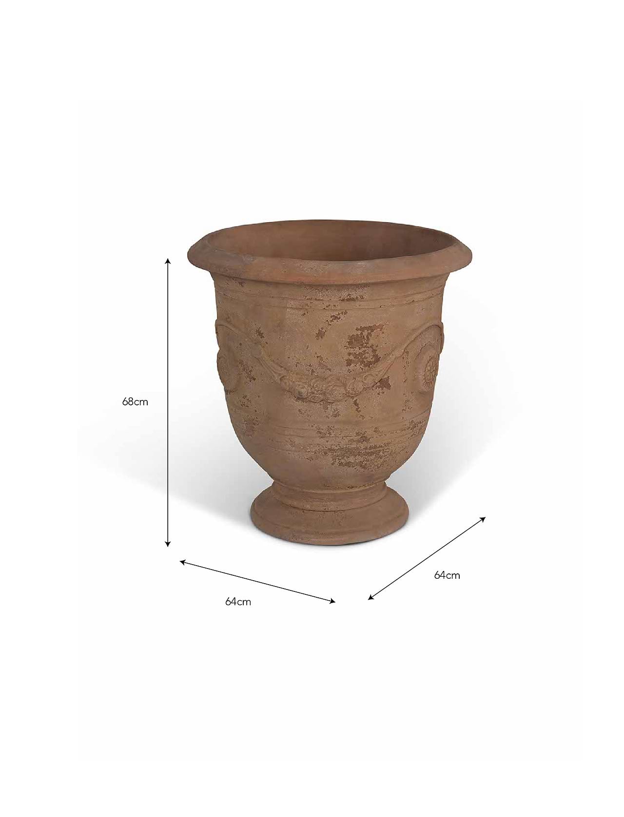 Appledore Planter 68 cm Terracotta | Garden Trading