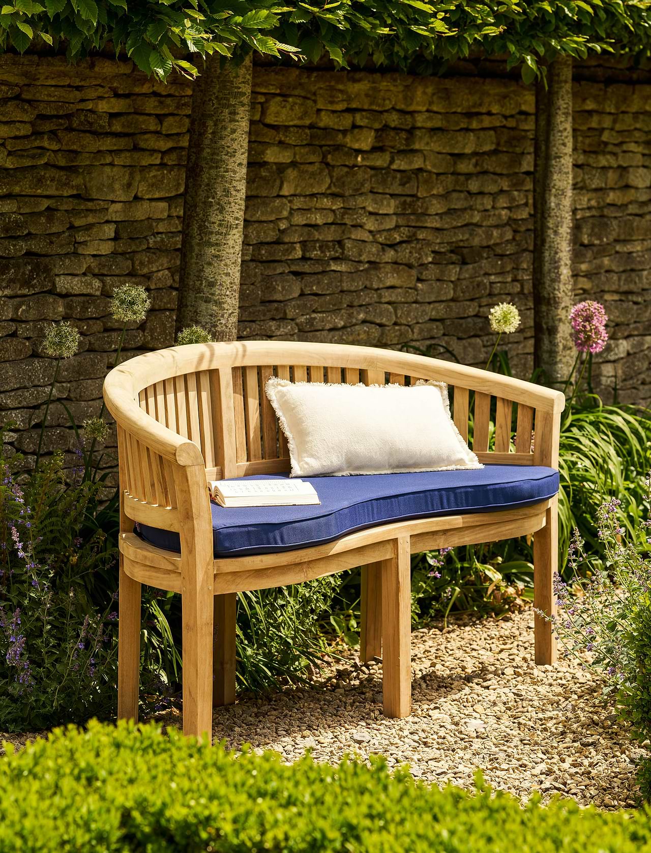 covered garden bench