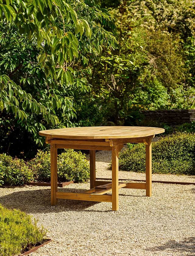 Avon Oval Extending Dining Table 150-210cm - Teak, Natural