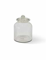 Coombe Ribbed Storage Jar - Glass, Clear, Medium